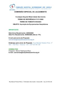 Edital-011-2026 – Bipap sem Monitor Gráfico | Hospital São Camilo
